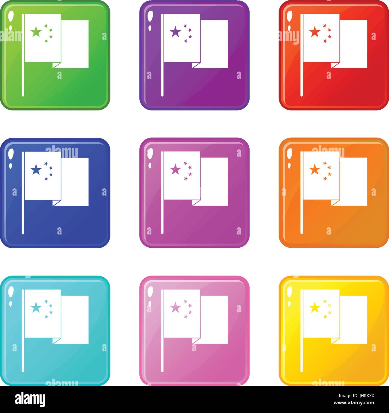 China flag icons 9 set Stock Vector Image & Art - Alamy