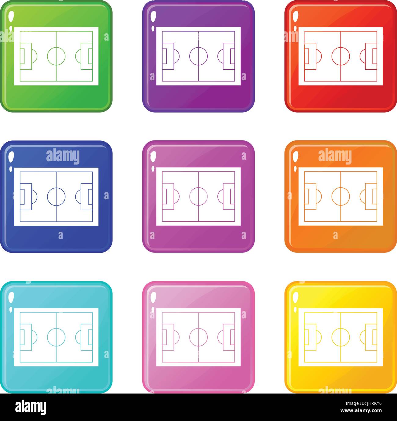 Soccer field icons 9 set Stock Vector Image & Art - Alamy