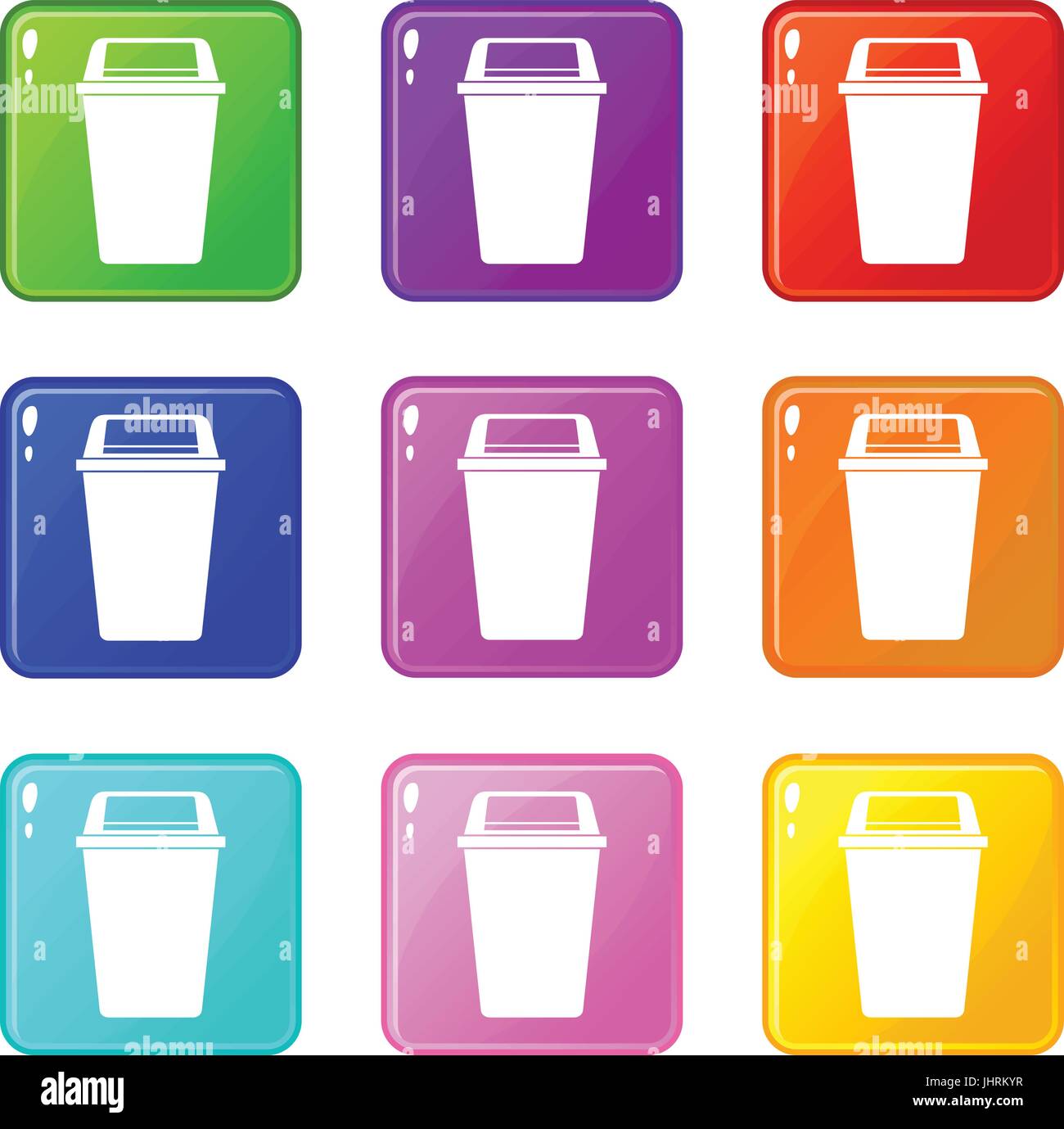 Plastic flip lid bin icons 9 set Stock Vector Image & Art - Alamy