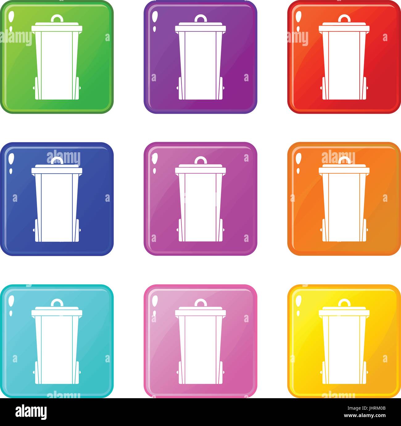 Garbage bin icons 9 set Stock Vector Image & Art - Alamy