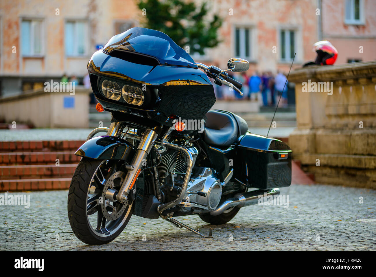 Black Custom Motorbike and the rider Stock Photo - Alamy