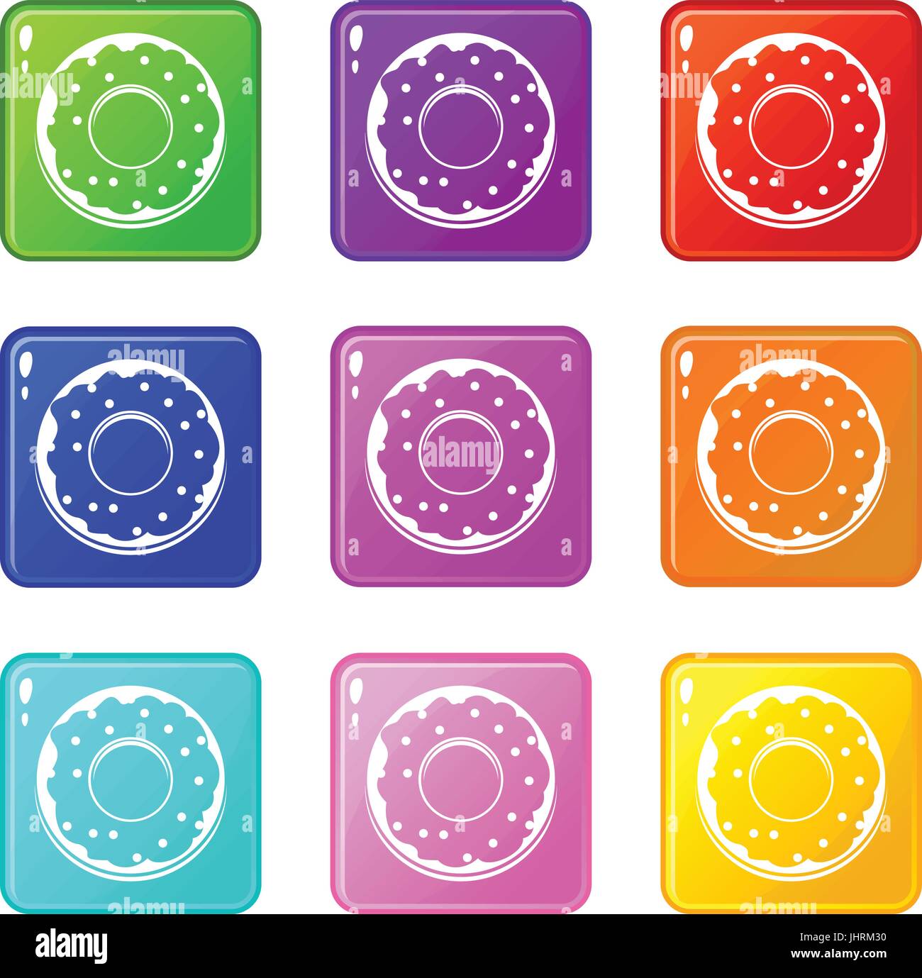 Donut icons 9 set Stock Vector Image & Art - Alamy