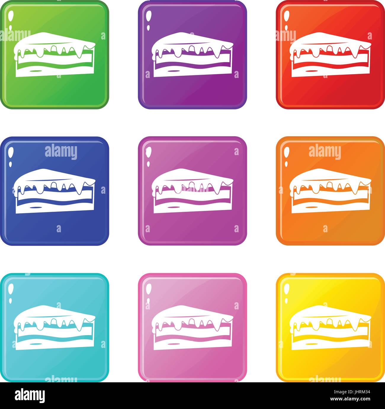 Cake icons 9 set Stock Vector Image & Art - Alamy