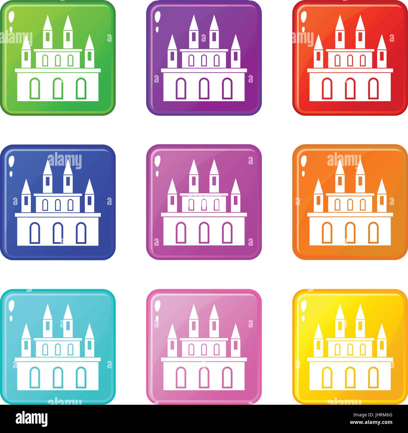 Medieval castle icons 9 set Stock Vector Image & Art - Alamy