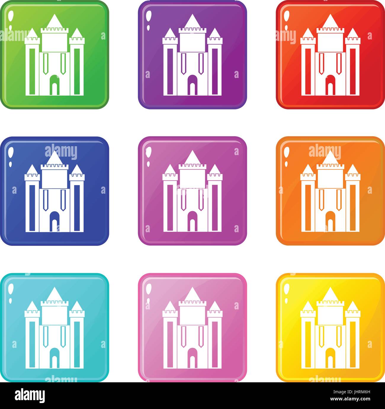 Ancient fort icons 9 set Stock Vector Image & Art - Alamy