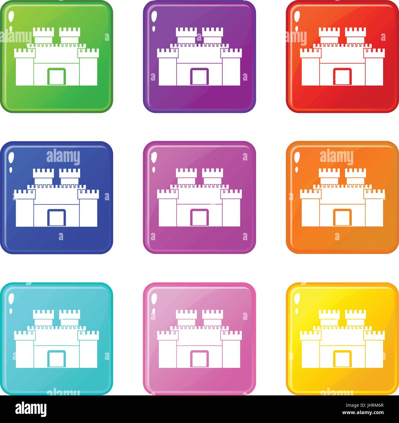 Ancient fortress icons 9 set Stock Vector Image & Art - Alamy
