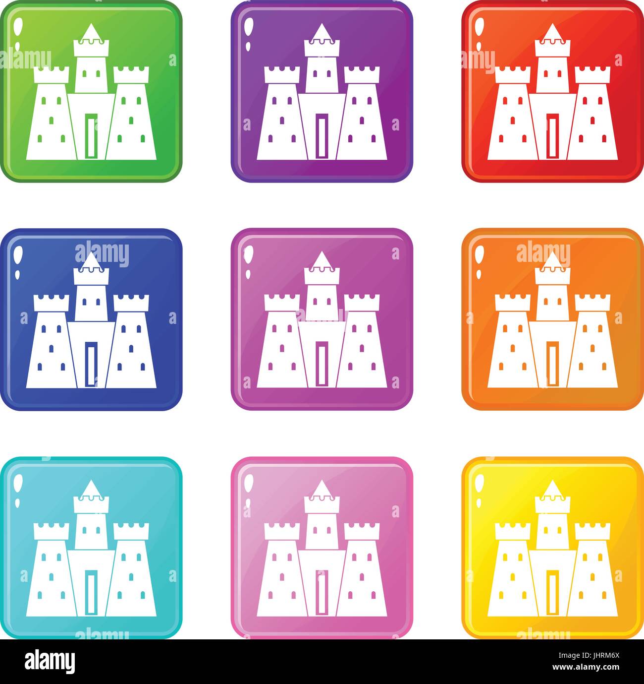 Ancient castle palace icons 9 set Stock Vector Image & Art - Alamy