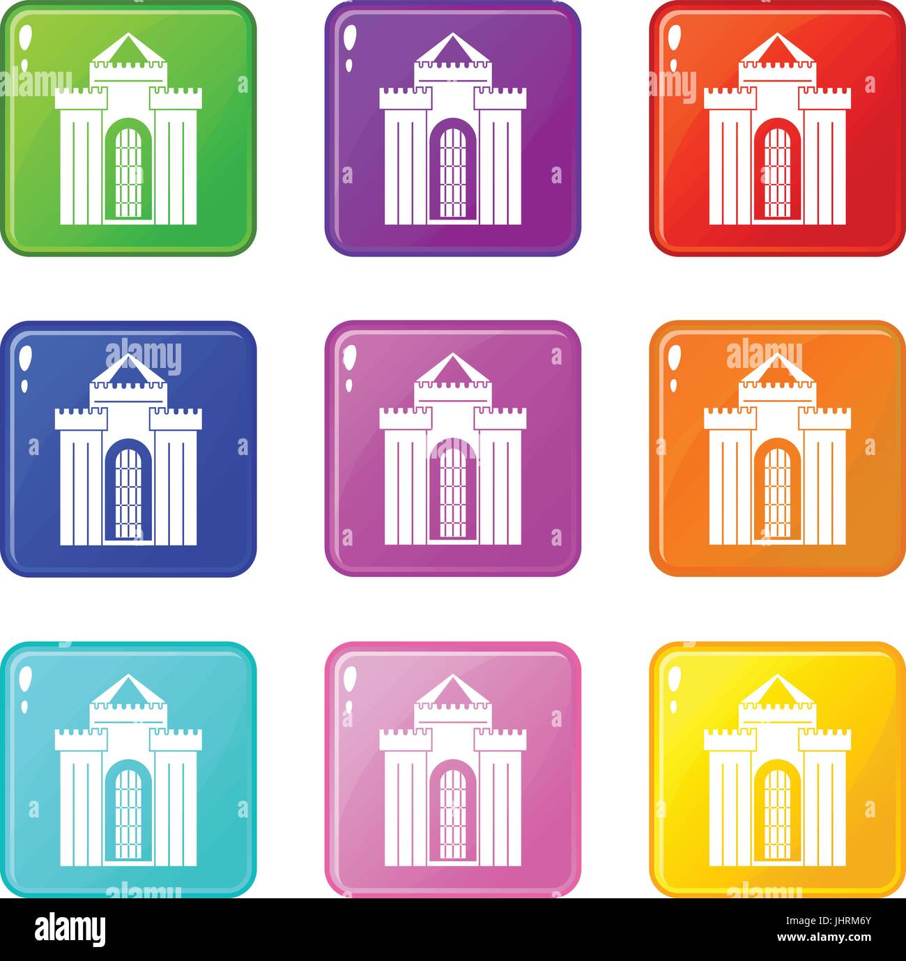 Medieval palace icons 9 set Stock Vector Image & Art - Alamy