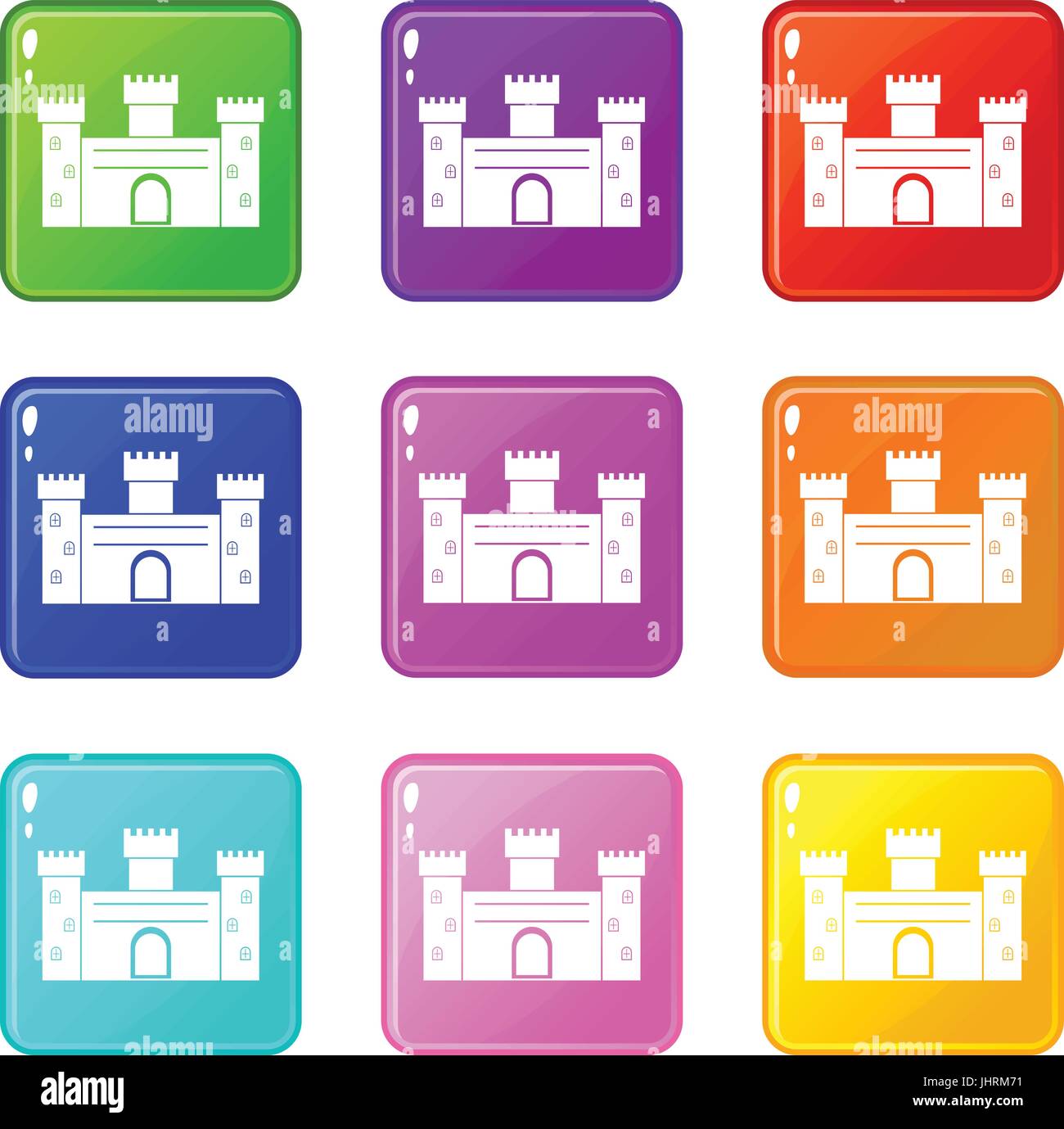 Medieval fortification icons 9 set Stock Vector Image & Art - Alamy