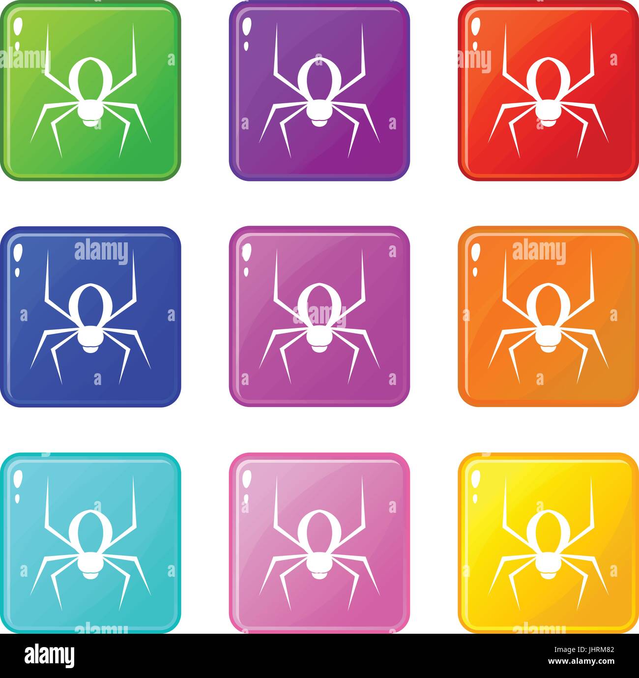 Spider icons 9 set Stock Vector Image & Art - Alamy