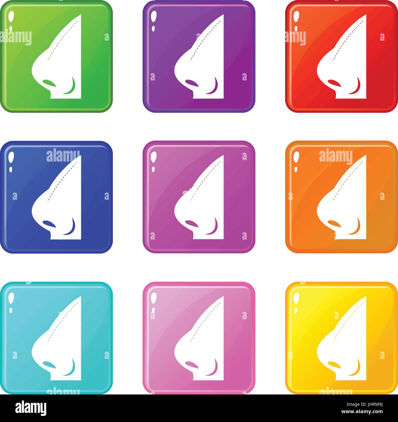 Rhinoplasty of nose icons 9 set Stock Vector Image & Art - Alamy