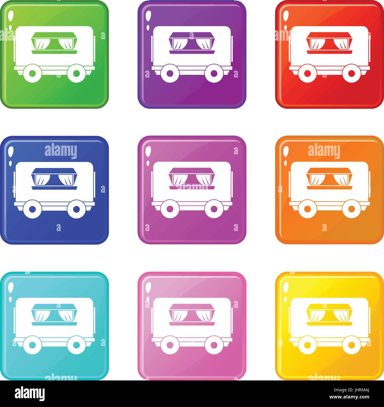 Food trailer icons 9 set Stock Vector Image & Art - Alamy