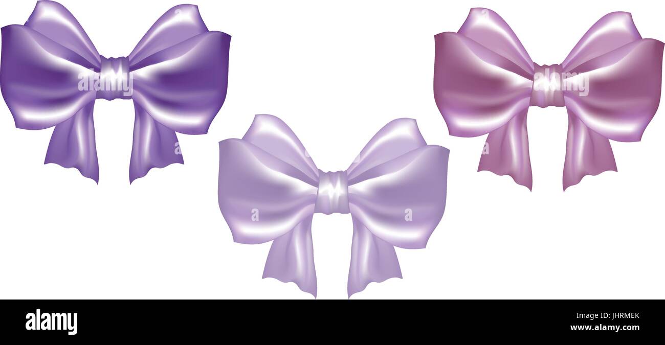 Set of three satin silky pastel vector gradient bows Stock Vector Image ...