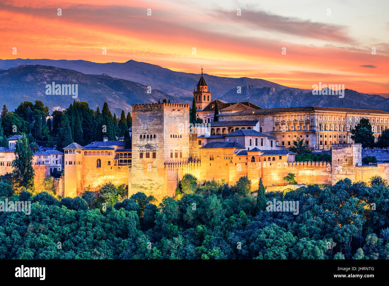 Alhambra of Granada, Spain. Alhambra fortress at sunset Stock Photo - Alamy Alhambra of Granada, Spain. Alhambra fortress at sunset Stock Photo - Alamy