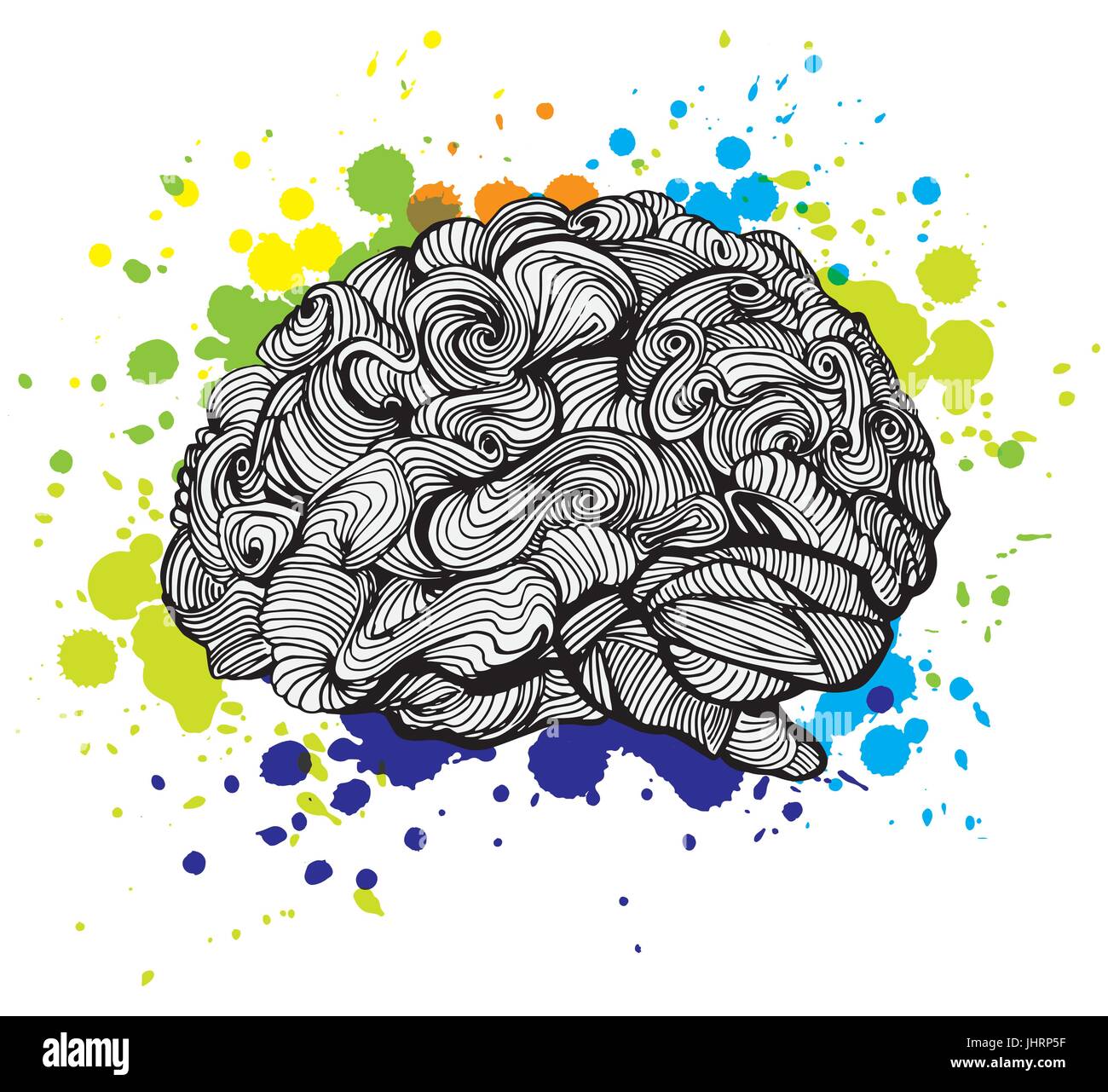 Brain Bright Idea illustration. Doodle vector concept about human brain ...