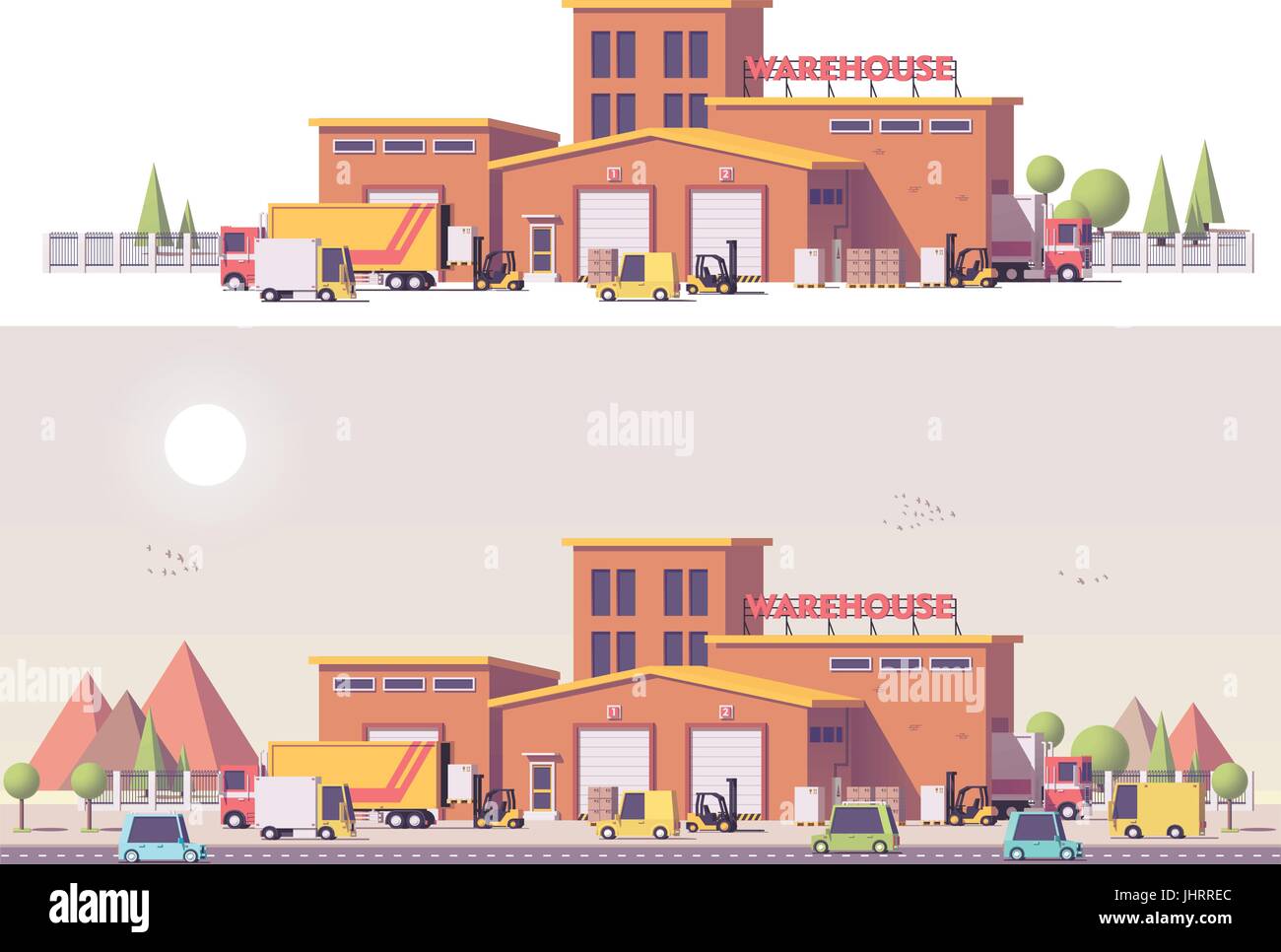 Vector low poly 2d warehouse Stock Vector Image & Art - Alamy