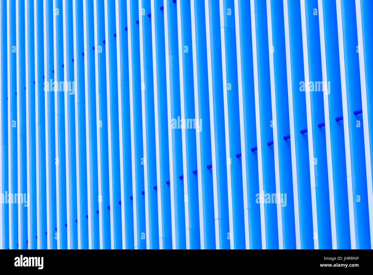 Detail of pattern striped metal facade for blue background Stock Photo ...