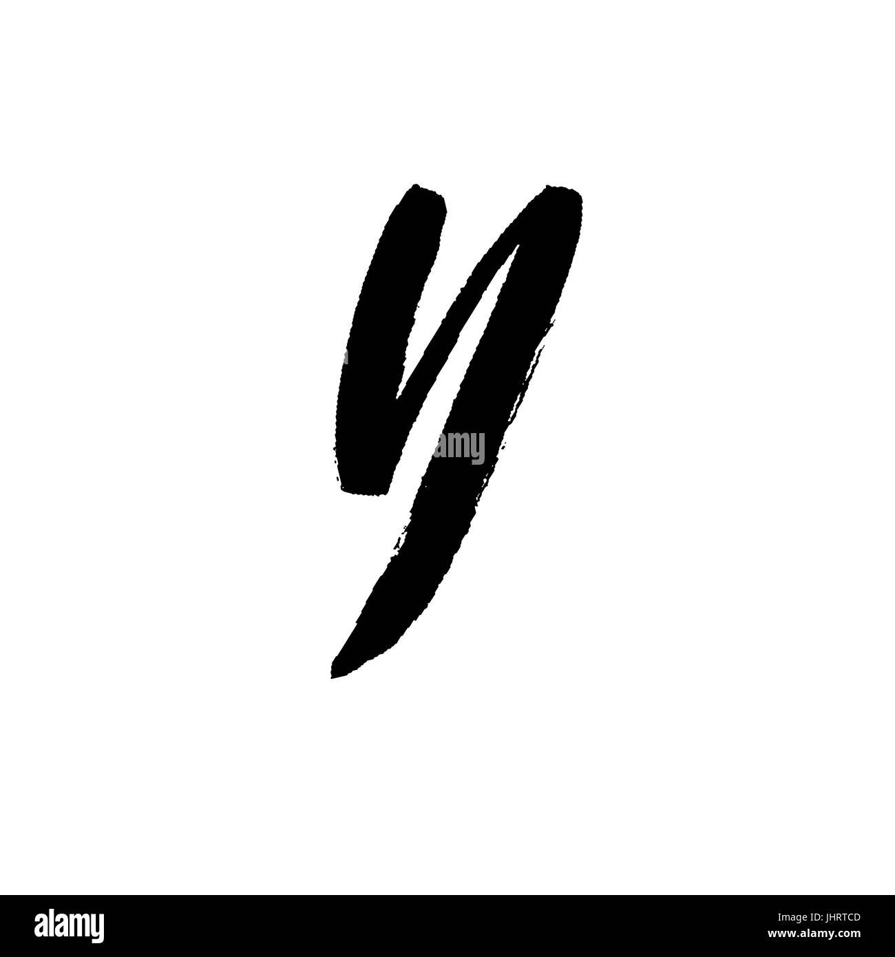 Letter d. Handwritten by dry brush. Rough strokes font. Vector ...