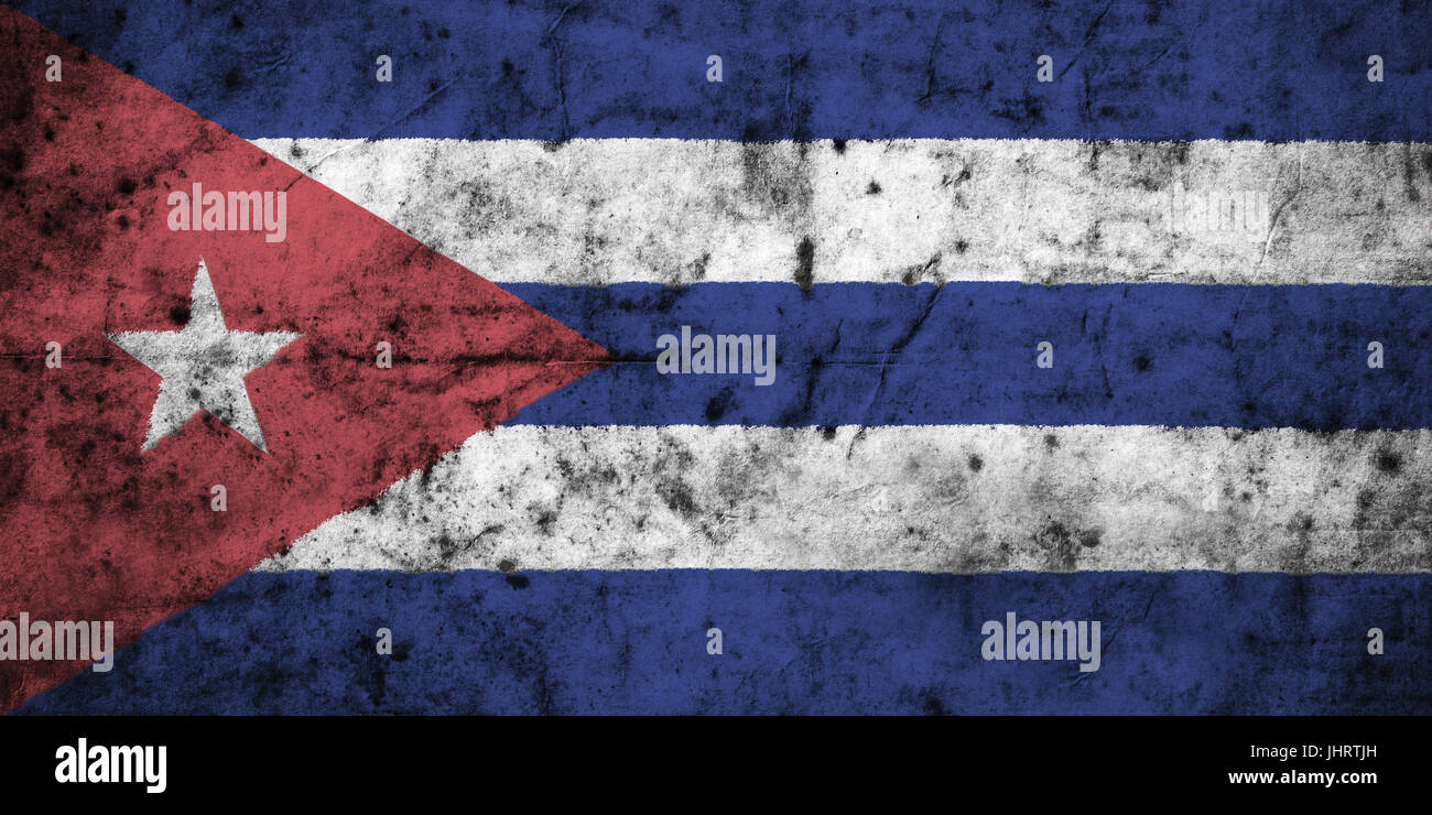 Cuba flag with high detail of old dirty crumpled paper . 3D ...