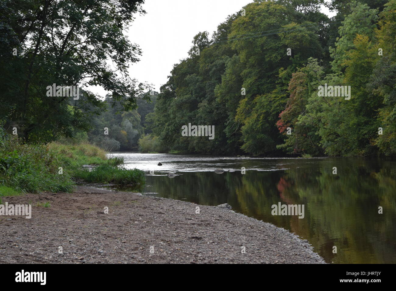 Pebble bank at River Ayr Stock Photo - Alamy
