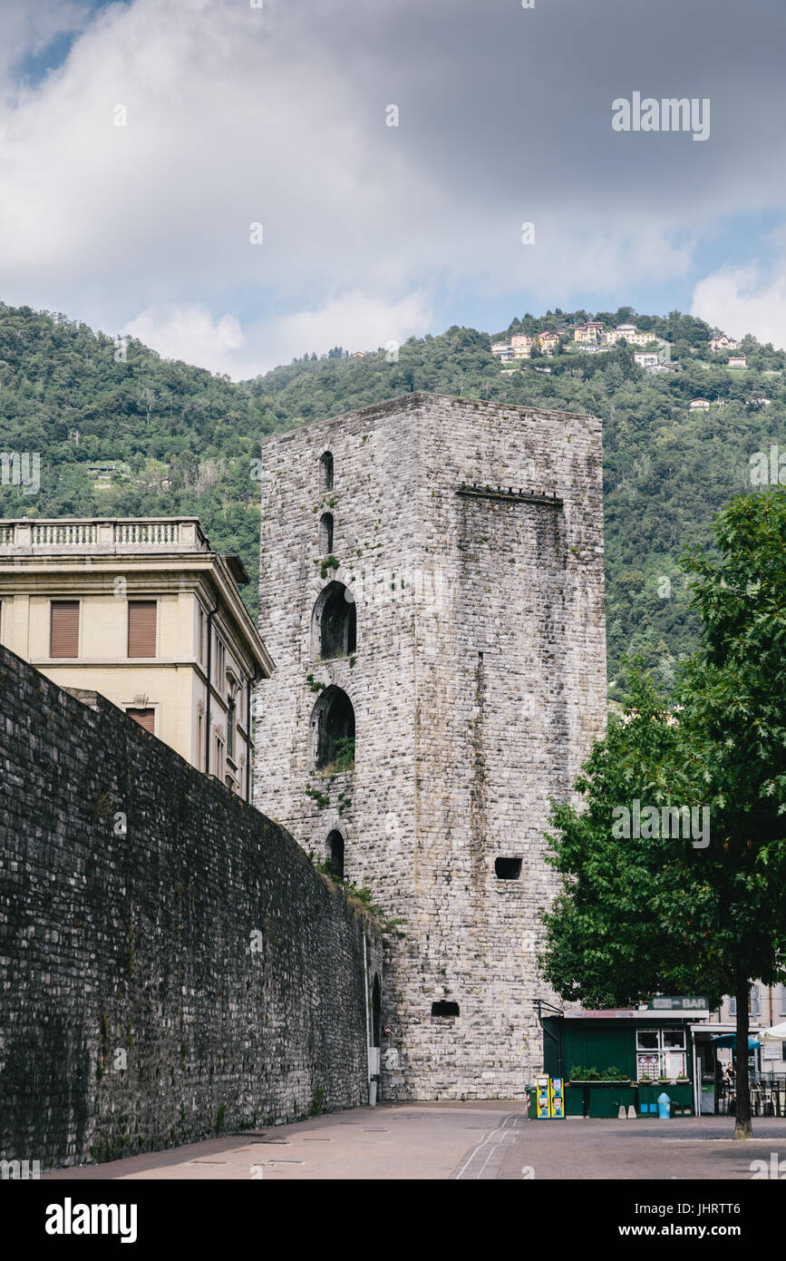Medieval castle wall in Como, Italy Stock Photo - Alamy