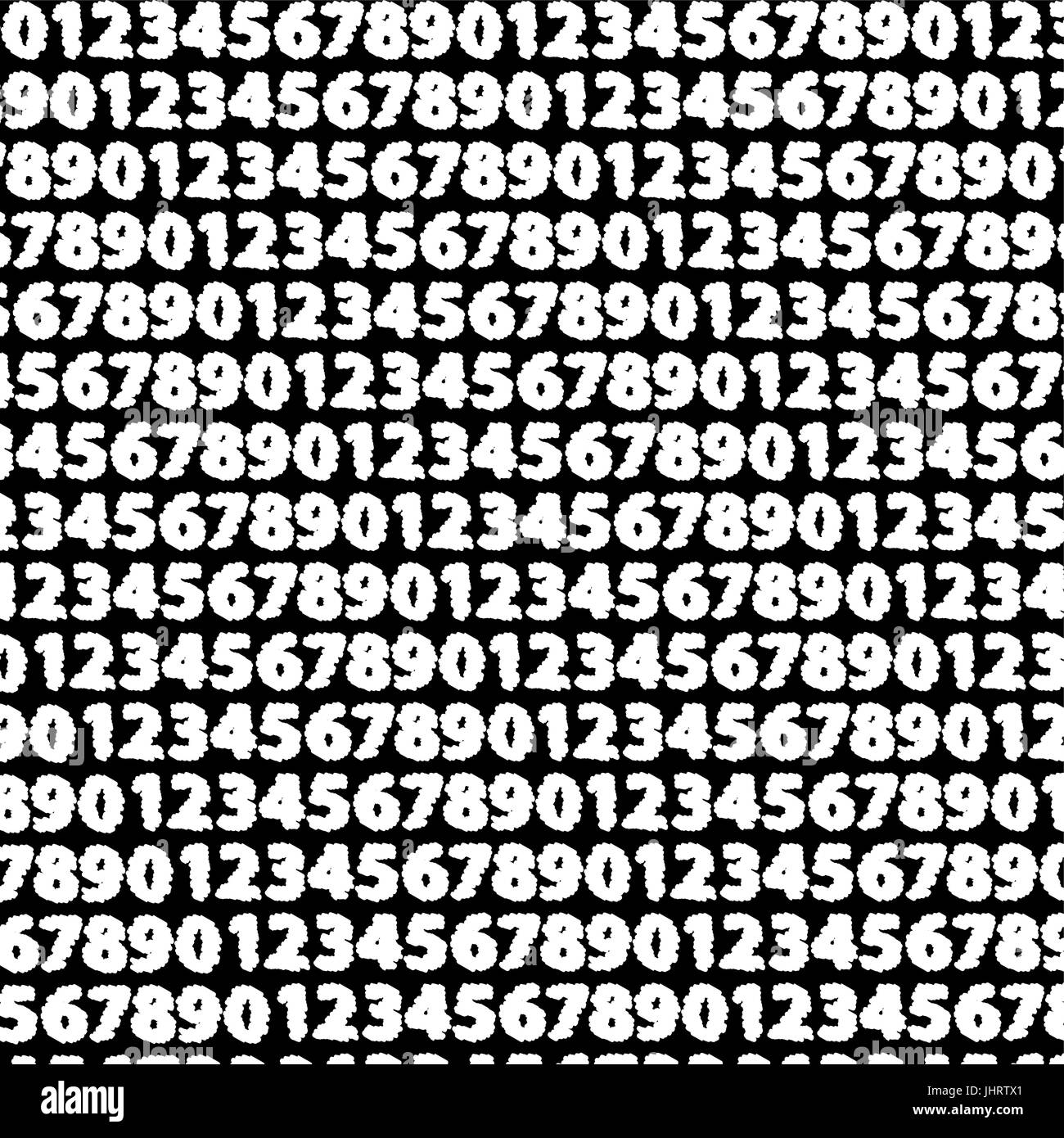 Arabic numeral vector pattern, Numbers black and white background Stock ...