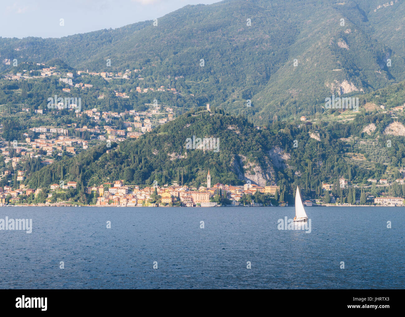 Sailing on boat lake como hi-res stock photography and images - Alamy