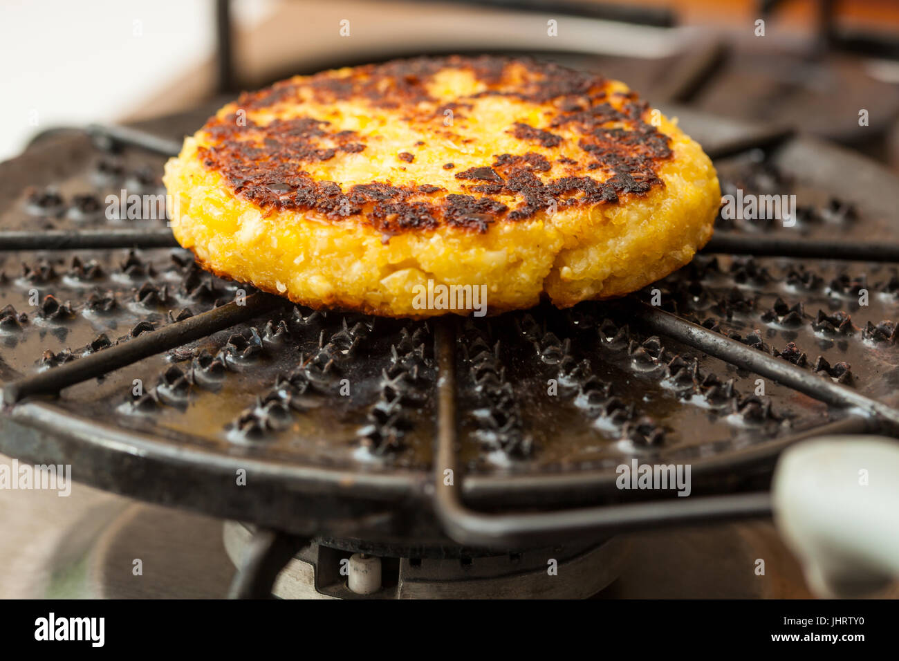 Traditional Colombian Arepa de Choclo Preparation : Corn bread being ...