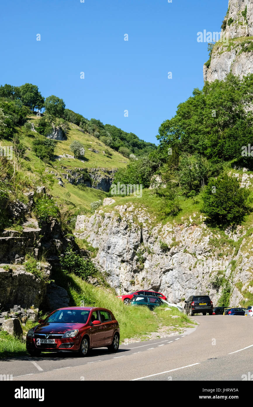 The road to Cheddar Gorge Stock Photo - Alamy