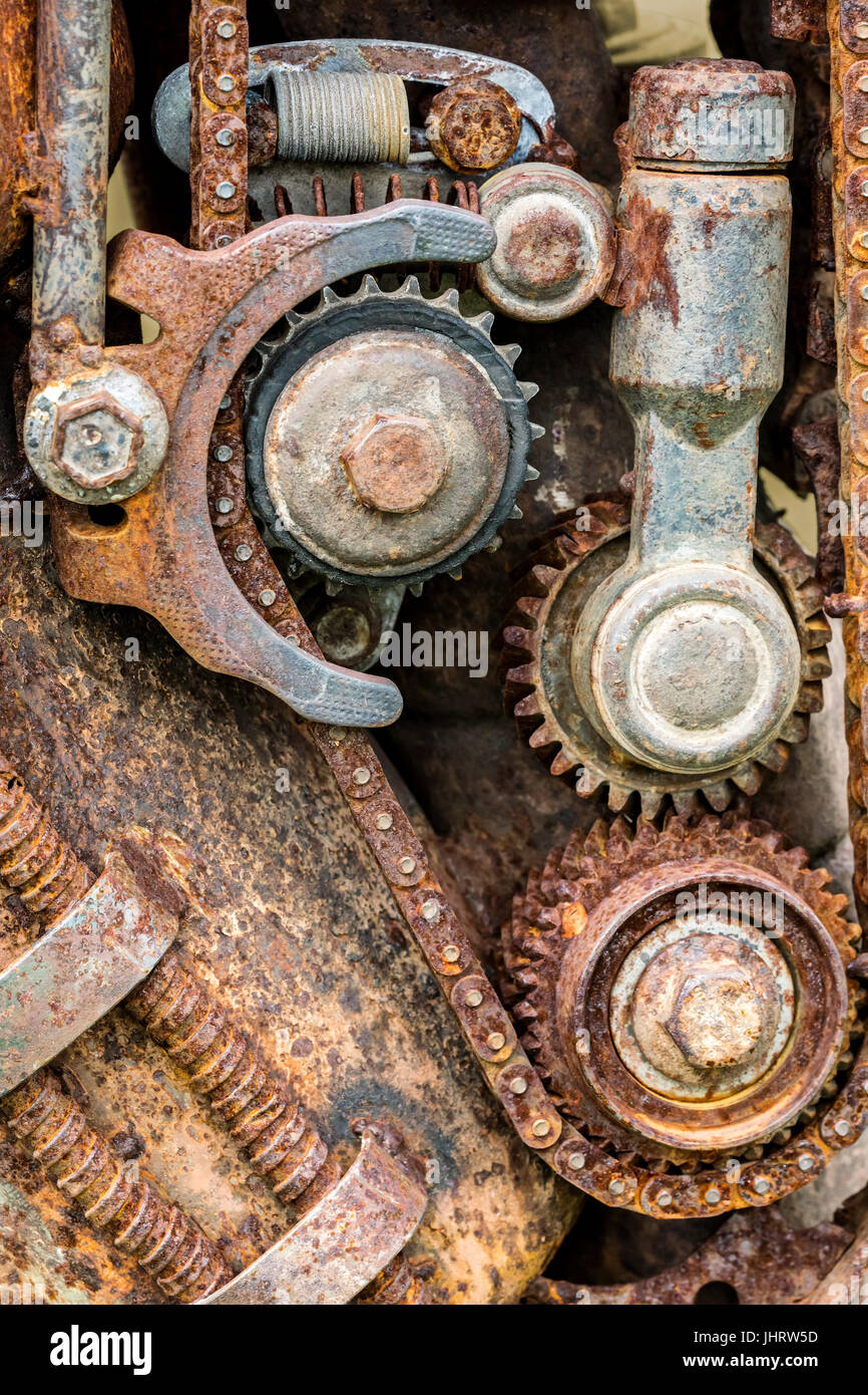 corroded worn out details of old industrial technical equipment Stock ...