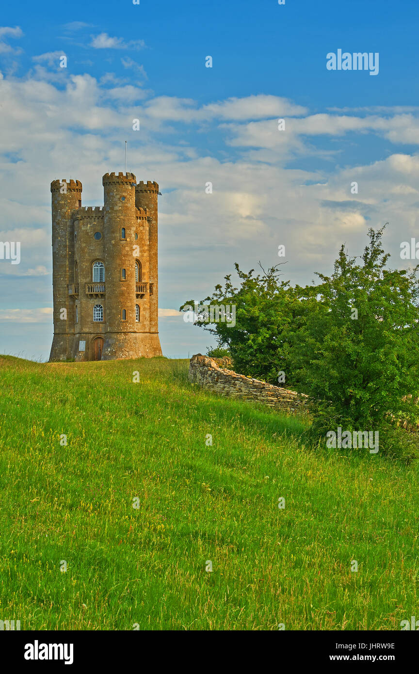 Broadway Tower is a stone castle tower standing on the top of Fish Hill ...