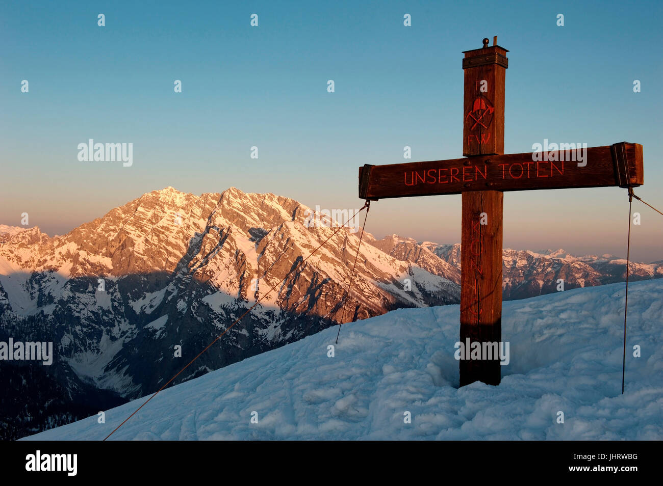 At the summit of the Fagstein 2.164 m with look at the Watzmann-east ...
