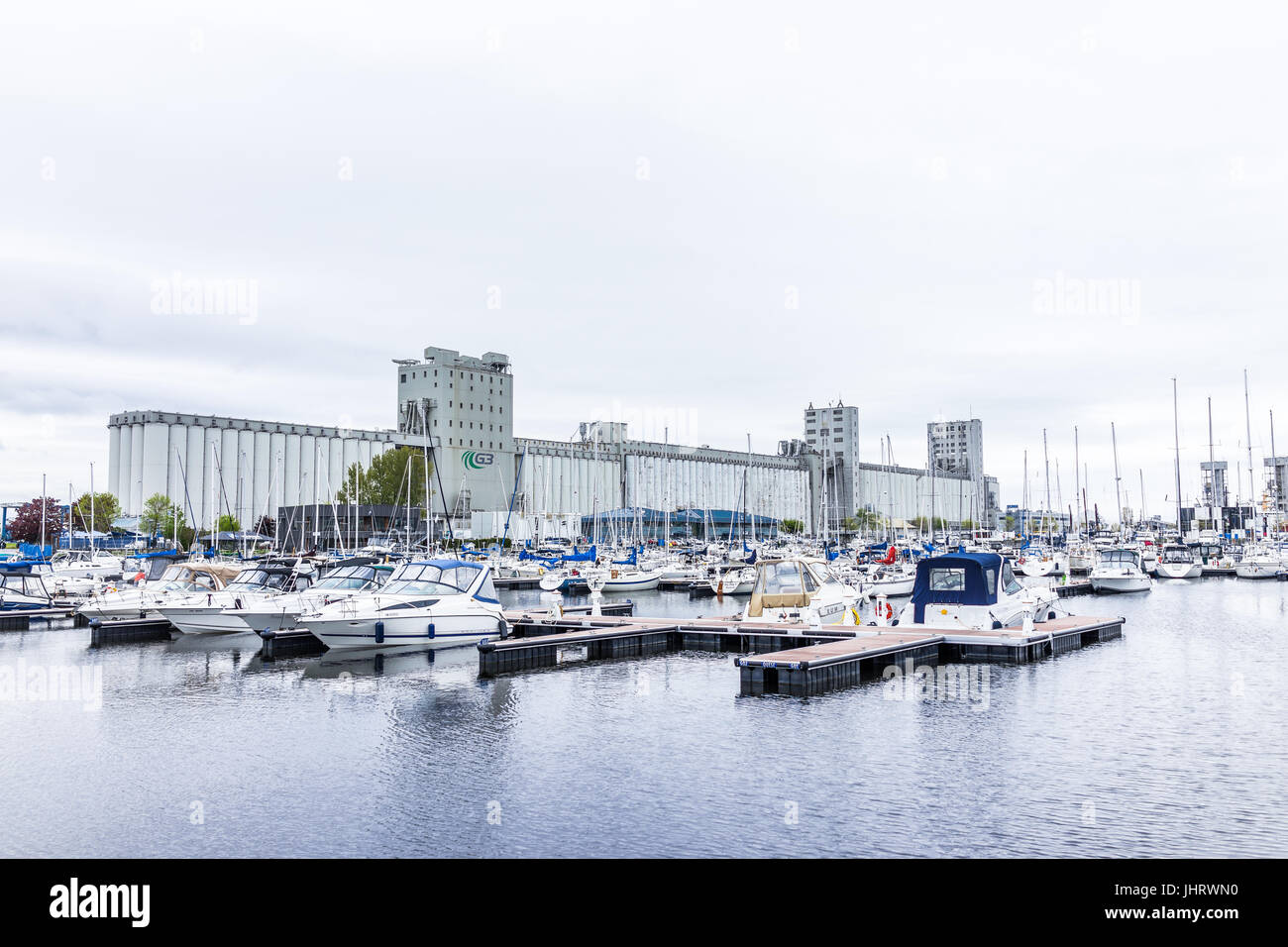 Quebec City, Canada - May 30, 2017: Old Port area with Bassin Louise ...