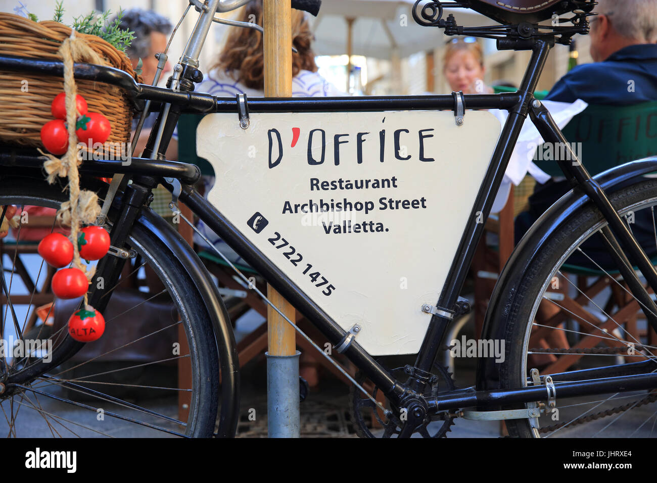 Trendy D'Office restaurant on Archbishop Street in Valletta, capital of ...