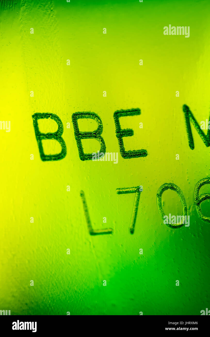 BBE / Best Before End date on neck of PTFE bottle - BBE is sometimes ...