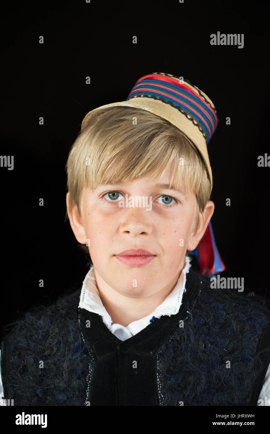 Boy with traditional costume at Folk Festival in Sighetu Marmatiei ...