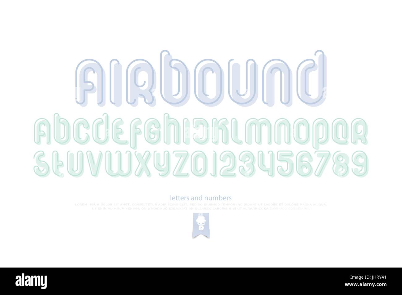 set of stylized alphabet letters and numbers. vector, regular font type ...