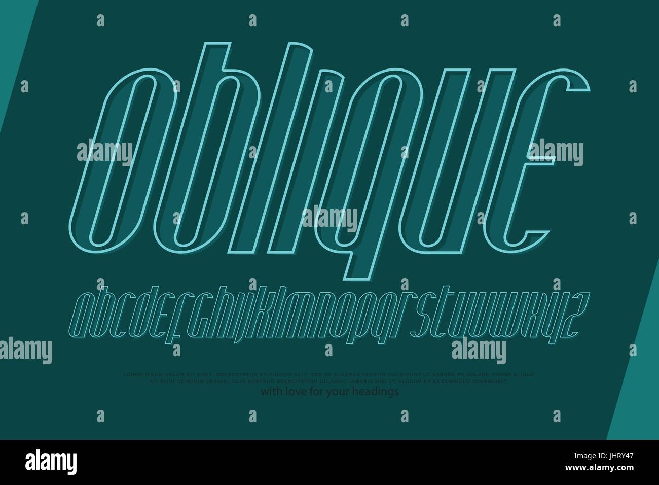 italic, stylized alphabet letters. vector, linear, slanted font type ...