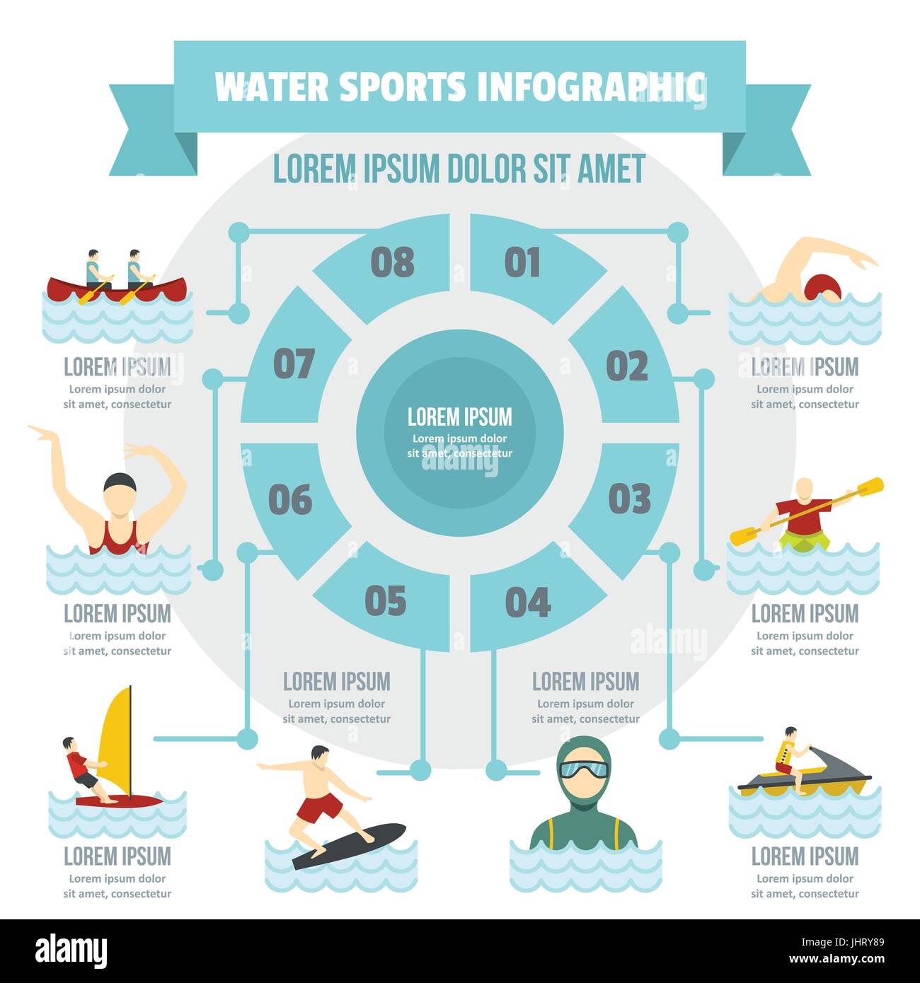 Water sport infographic concept, flat style Stock Vector Image & Art ...