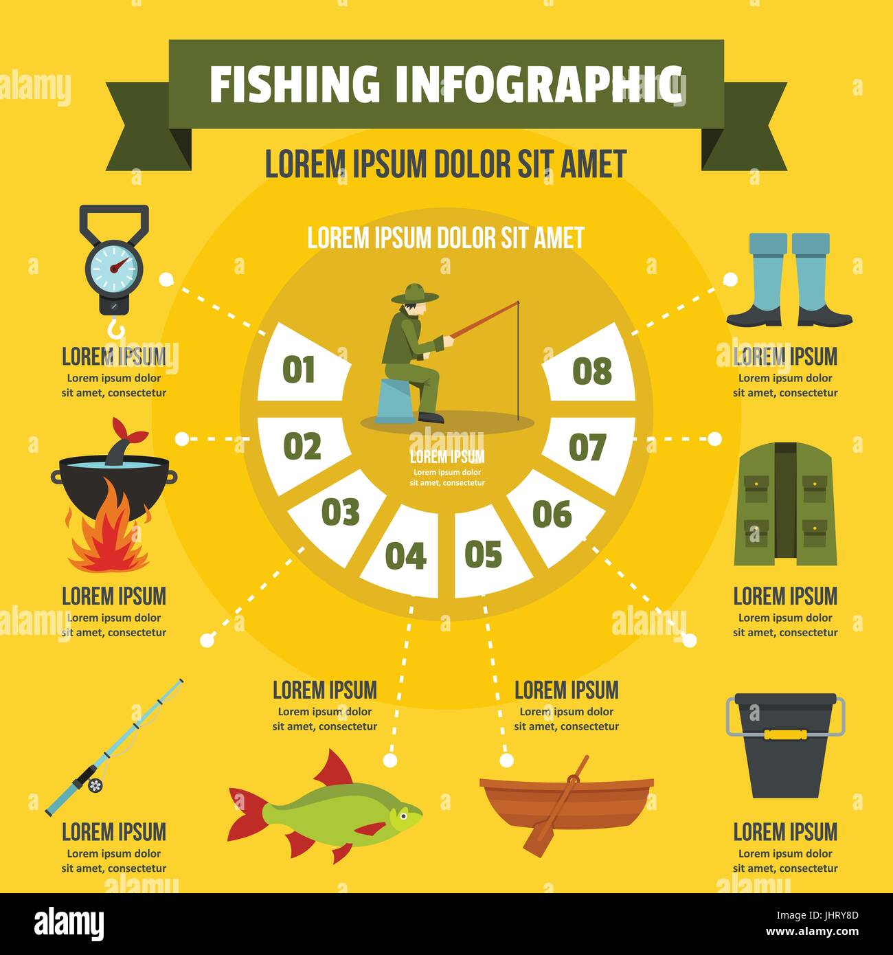 Fishing infographic concept, flat style Stock Vector Image & Art - Alamy