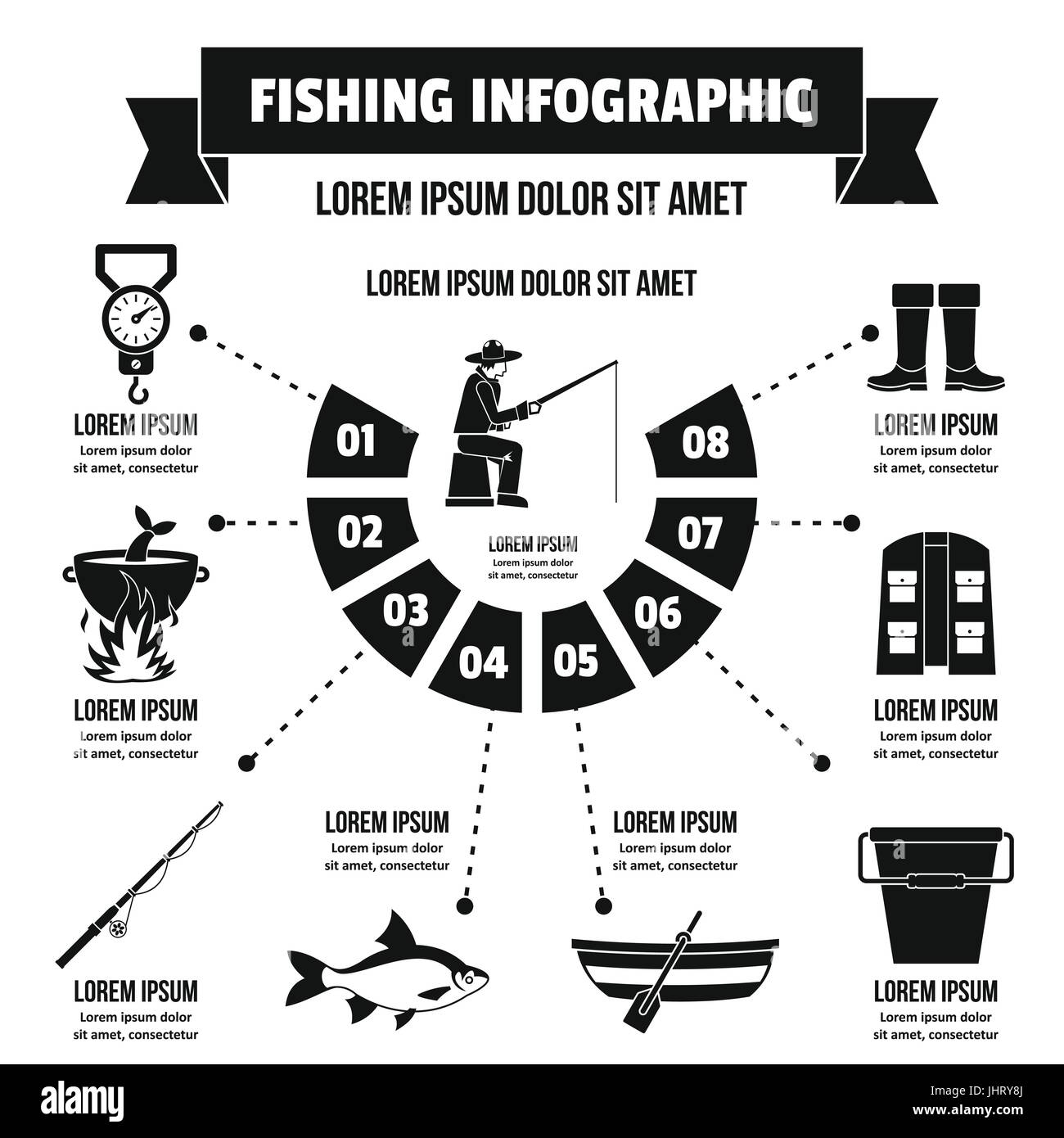 Fishing infographic concept, simple style Stock Vector Image & Art - Alamy