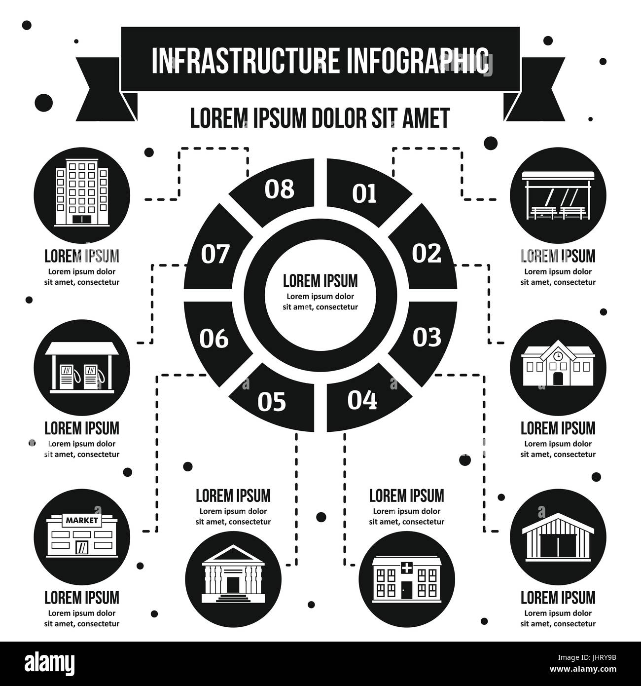 Infrastructure infographic concept, simple style Stock Vector Image ...