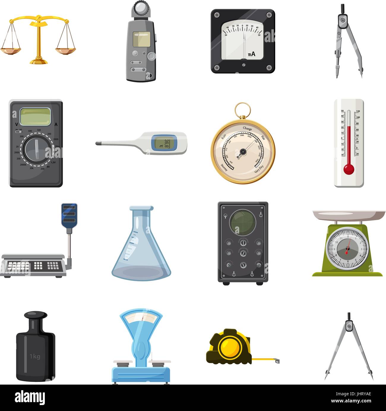 Measure precision tools icons set, cartoon style Stock Vector Image ...