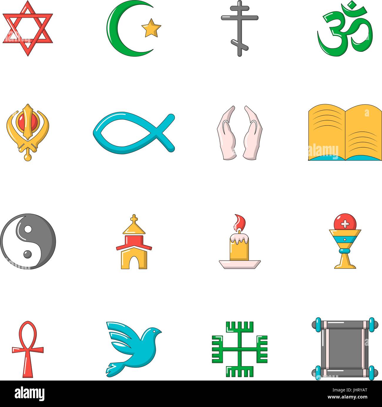 Religion icons set, cartoon style Stock Vector Image & Art - Alamy Religion icons set, cartoon style Stock Vector Image & Art - Alamy