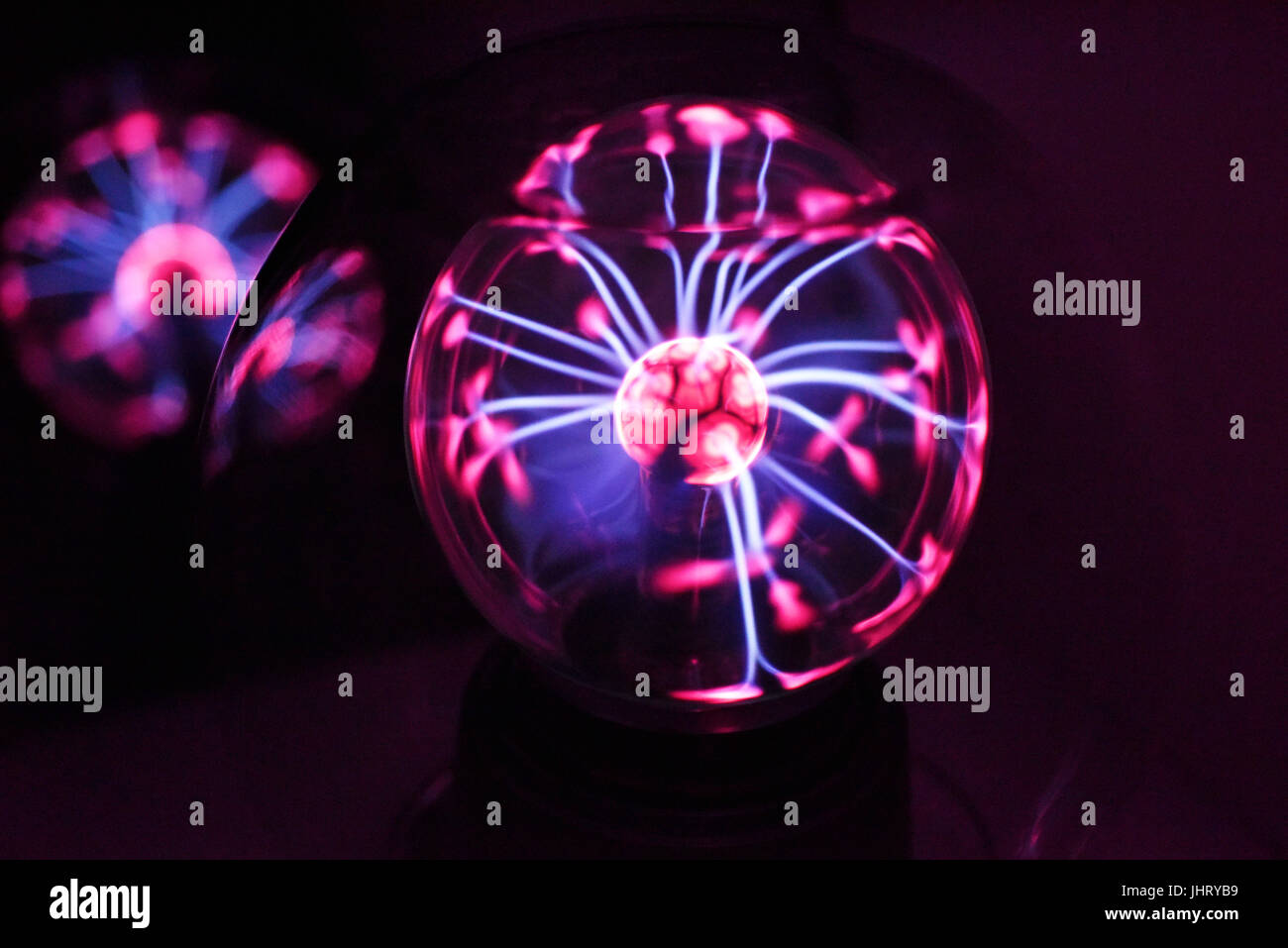 Electricity fire-ball. Abstract photo of electric waves. Static ...