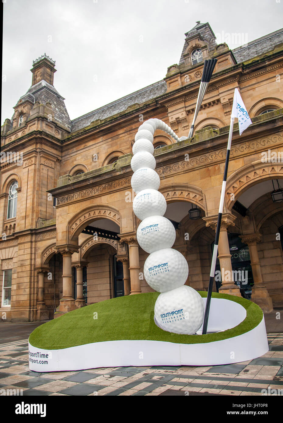 Giant statue of golf clubs, which replicate the motion of a swing, 20 ...