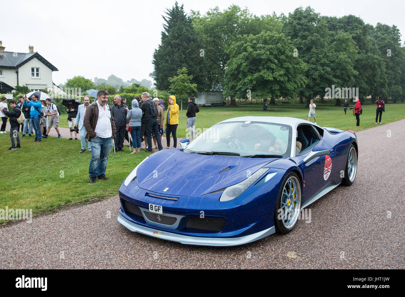Windsor, UK. 15th July, 2017. Ferrari cars parade along the Long Walk ...