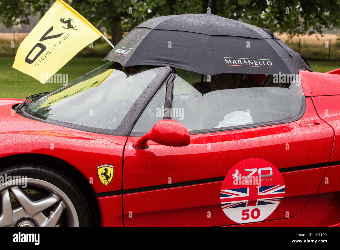 Windsor, UK. 15th July, 2017. Ferrari cars parade along the Long Walk ...