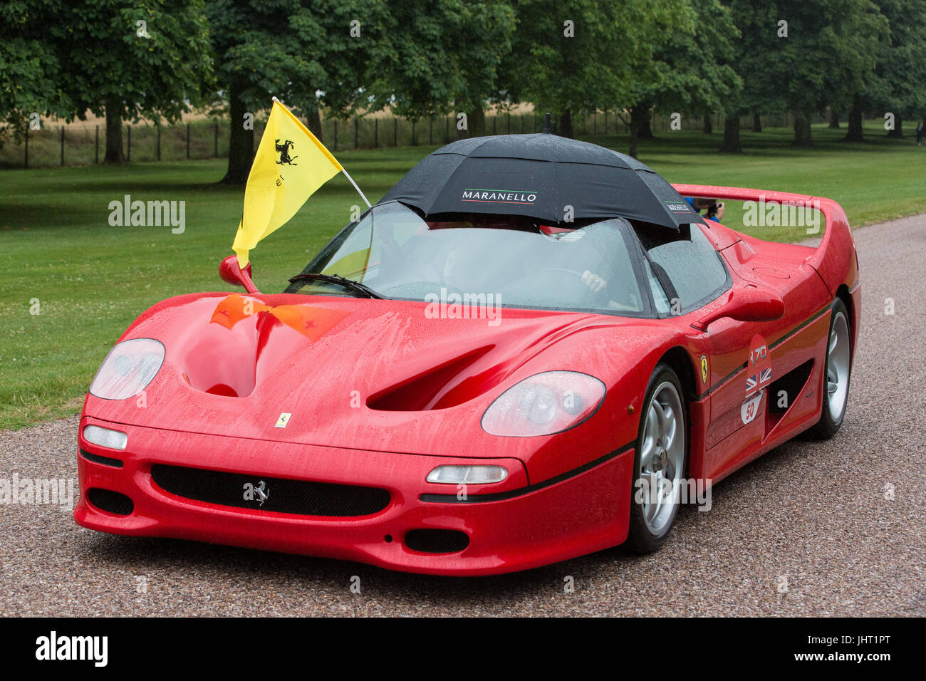 Windsor, UK. 15th July, 2017. Ferrari cars parade along the Long Walk ...