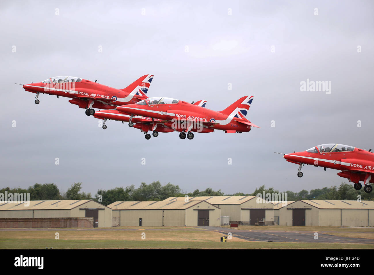 Visitors watched the Red Arrows taking to the sky in one of the most spectacular displays at ...